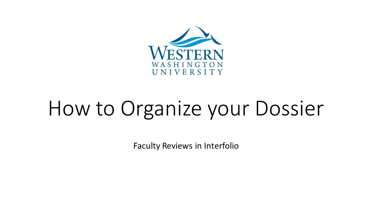 How to Organize your Dossier - YouTube