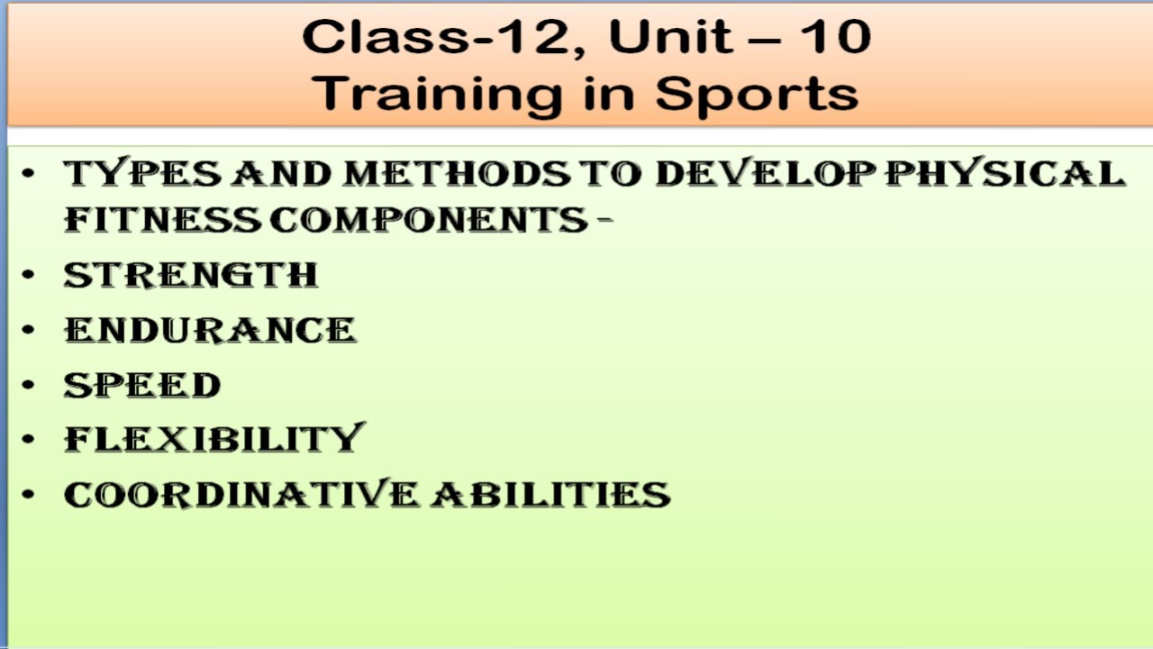 Training in Sports Methods to Develop Strength, Endurance, Speed ...
