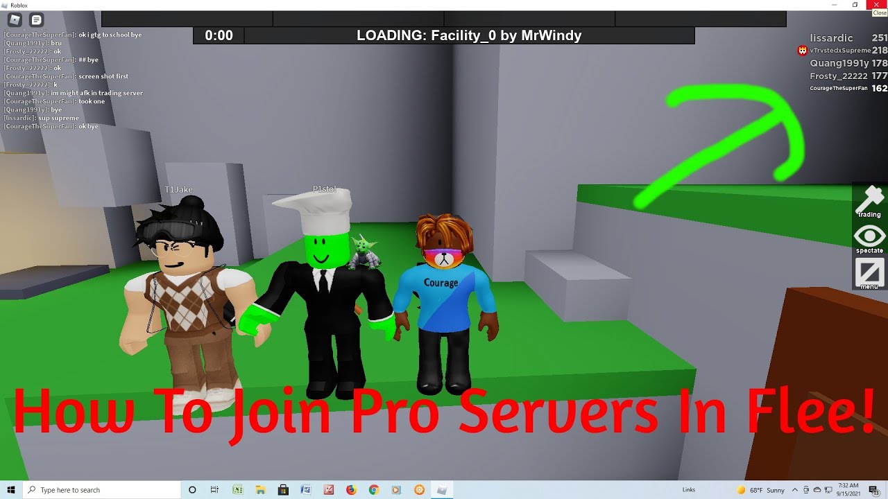 How To Join Pro Servers In Flee The Facility! - YouTube