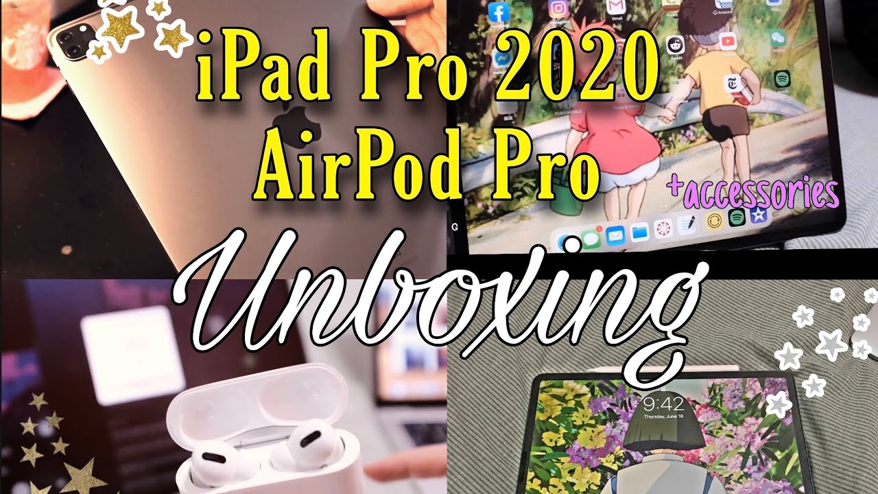 Unboxing iPad Pro 2020 🍎 (12.9’’) + AirPod Pro + Apple pencil 2 ...