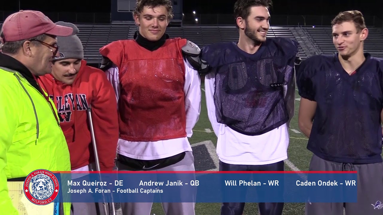 Joseph A Foran 2019 Football Captains Pre-game Interview - YouTube