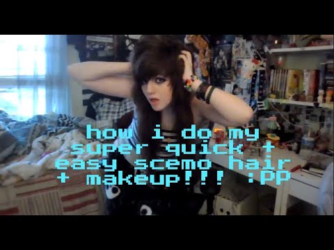 how i do my super quick + easy scemo hair + makeup!! :PP - YouTube