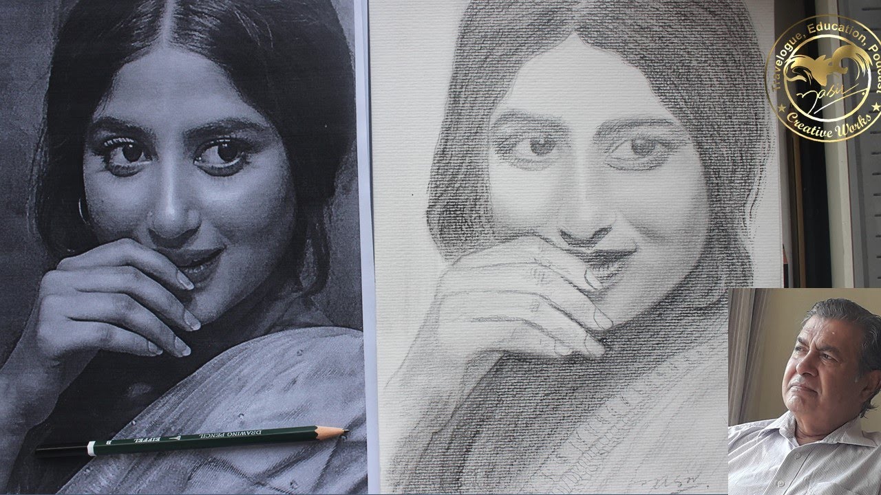 Sajal Aly Pencil Sketch by Nasir M Mirza | Pakistani Actress Sketch ...