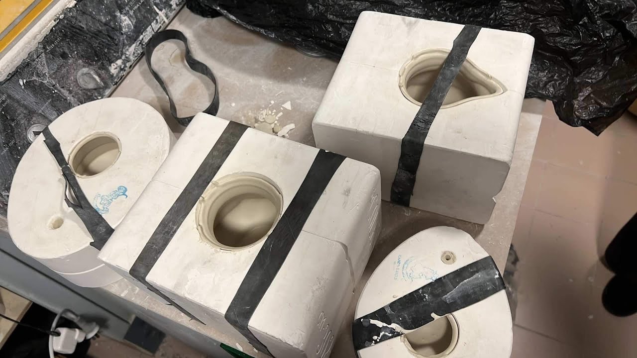 My first Teapot Slip cast Mold opening - YouTube