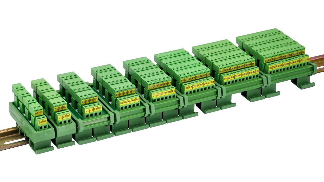 Slim DIN Rail Mount Pluggable Screw Terminal Block Distribution Modules ...