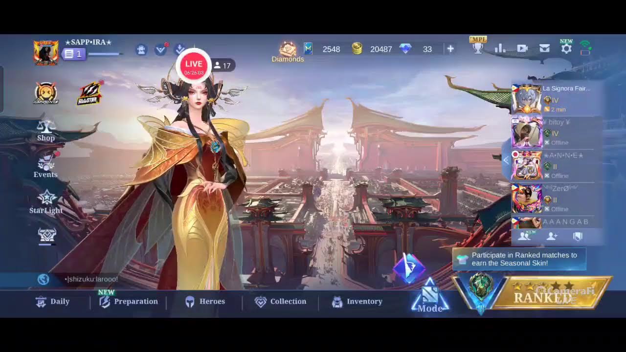 🔴MLBB LIVE Diamond Event Quest Starting! #MobileLegendsBangBang #mlbb ...