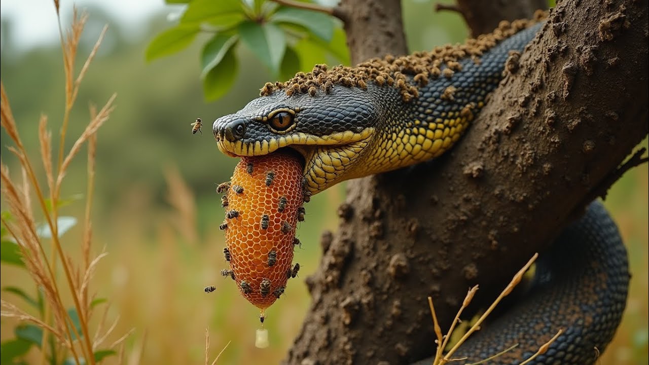 The honey bees attacked the snake - YouTube