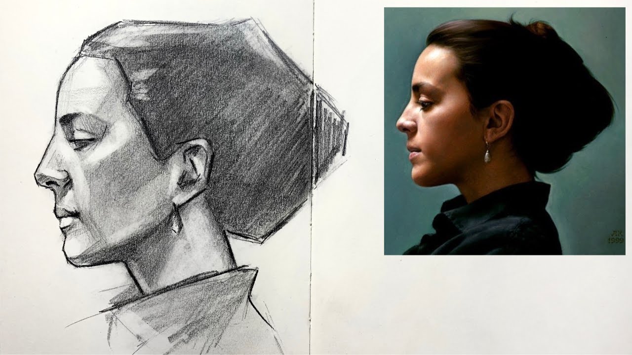 How to Draw Portrait - Block Technique - YouTube