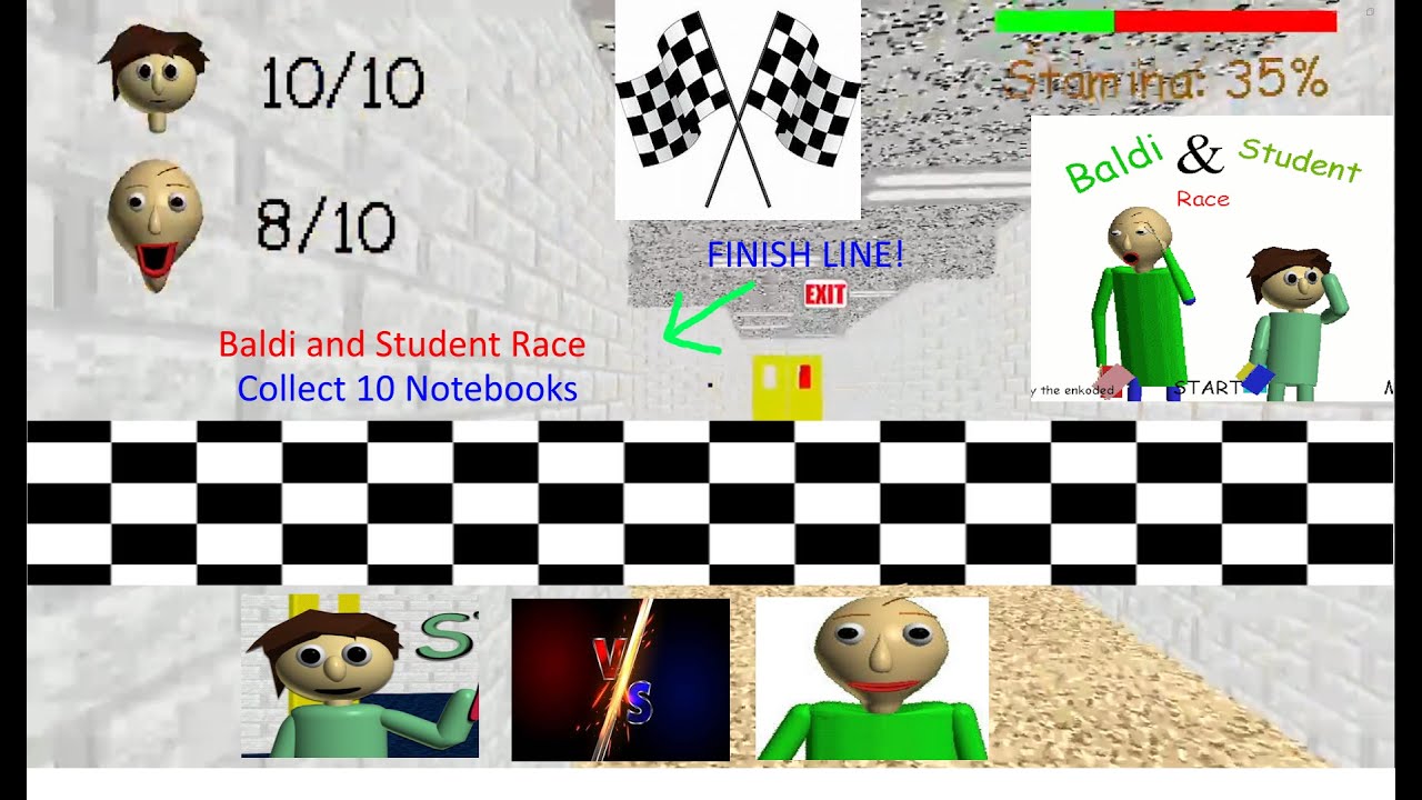 Baldi and Student Race Gameplay - YouTube