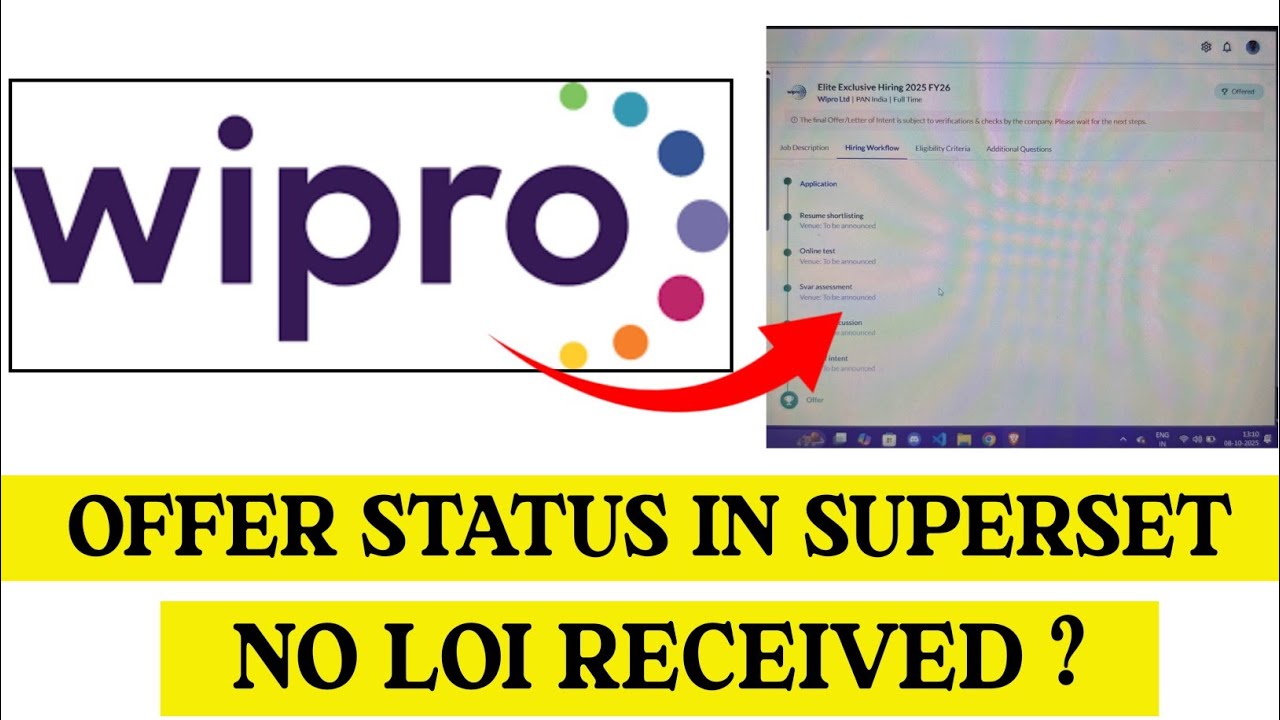 Wipro OFFER Status in SuperSet | Wipro LOI Not Received ? | Wipro Elite ...