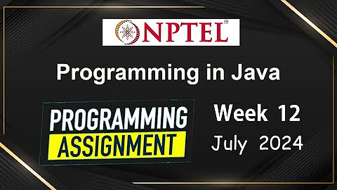 Programming in Java | July - 2024 | NPTEL - By Prof. Debasis Samanta - IIT Kharagpur - YouTube