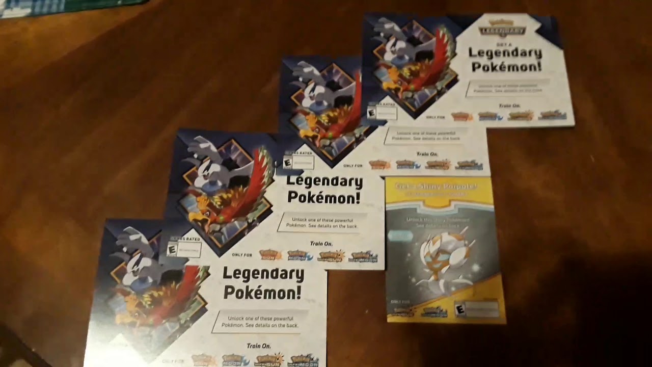 5 Pokèmon code give away 4 Ho-oh/Lugia and 1 Shiny Poiple - YouTube