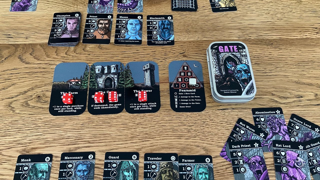 Gate. Solo game by Jason Glover published by Game Crafter - YouTube