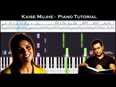 ♫ KAISE MUJHE (Ghajini) || 🎹 Piano Tutorial + Sheet Music (with English Notes) + MIDI