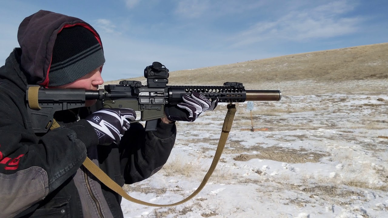 AR9 pistol shooting suppressed - YouTube