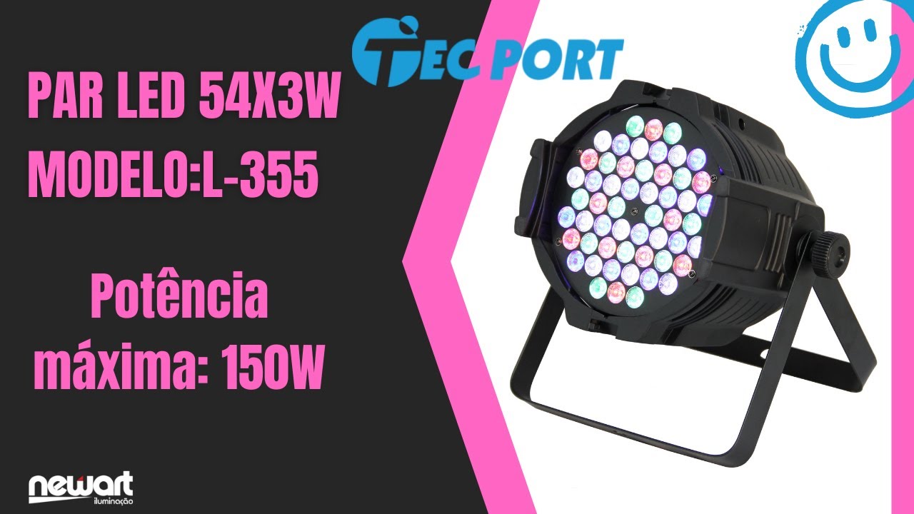 PAR LED 54X3 W (RGBW) - YouTube