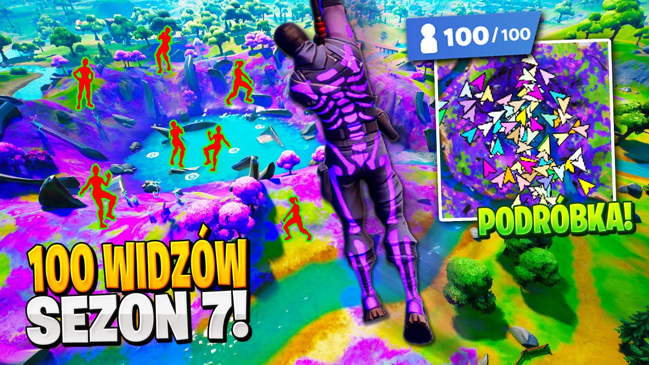 100 WIDZÓW na SEZON 7 w Fortnite ... 👾 (fake MANOYEK!) - YouTube