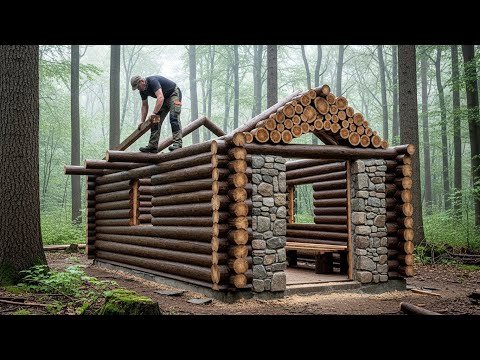 Man Creates a Warm Hidden Cabin Shelter in the Amazon Jungle | Bushcraft, Survival