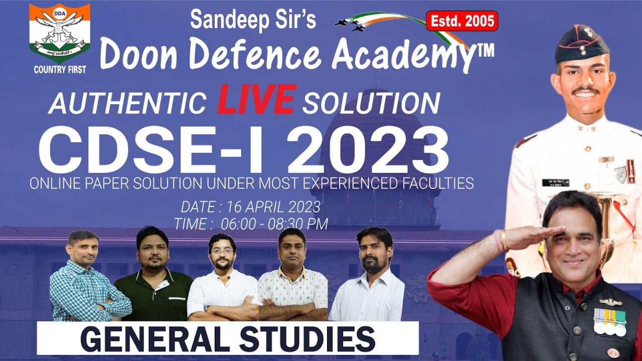 CDSE-I 2023 Paper With Detailed Solution & Authentic Answer Key By Our ...