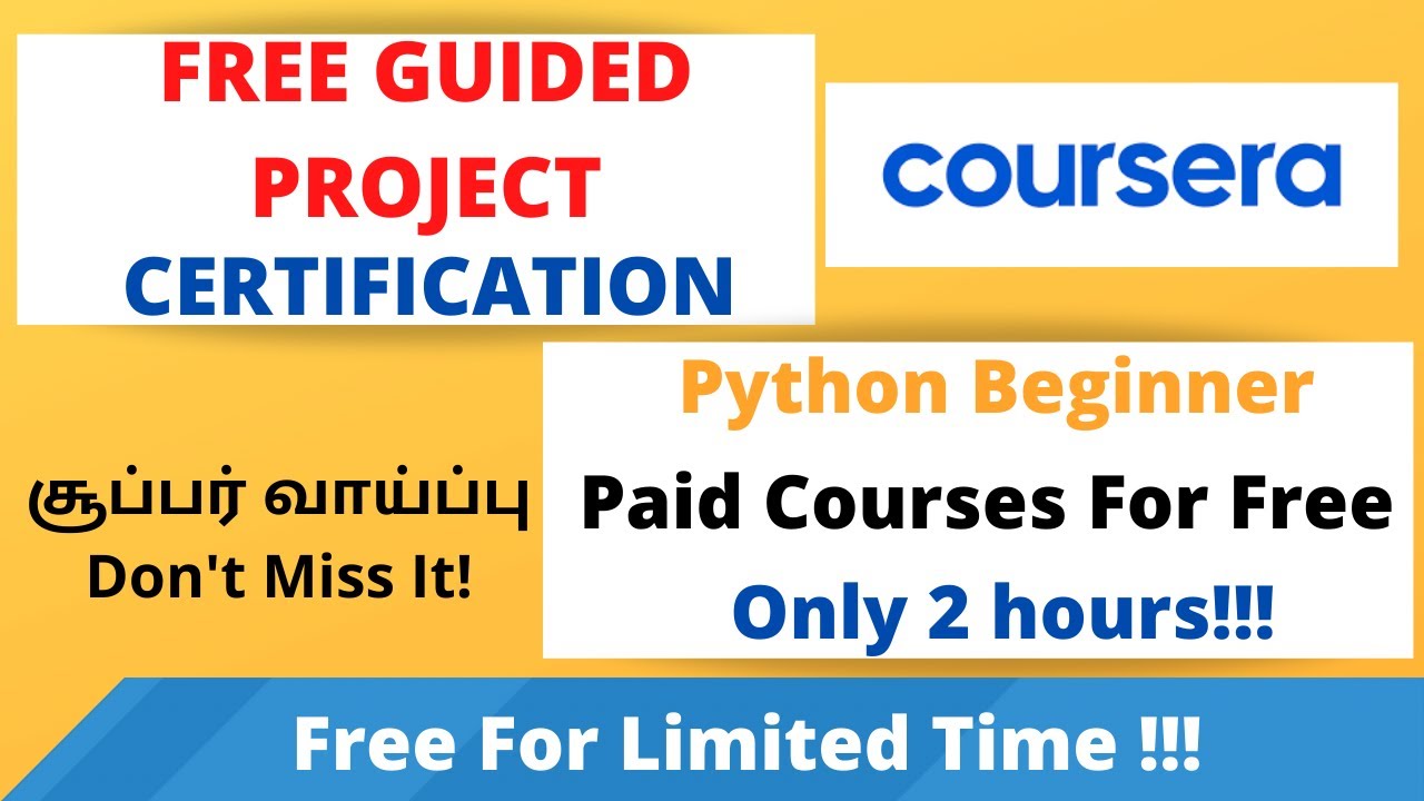 Coursera Free Guided Projects | Coursera Free Online Courses With ...