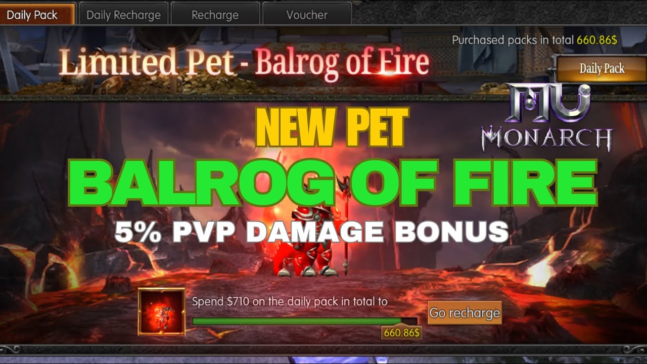 MU MONARCH SEA - BALROG OF FIRE - NEW PET #mumonarch #mu #mmorpg - YouTube