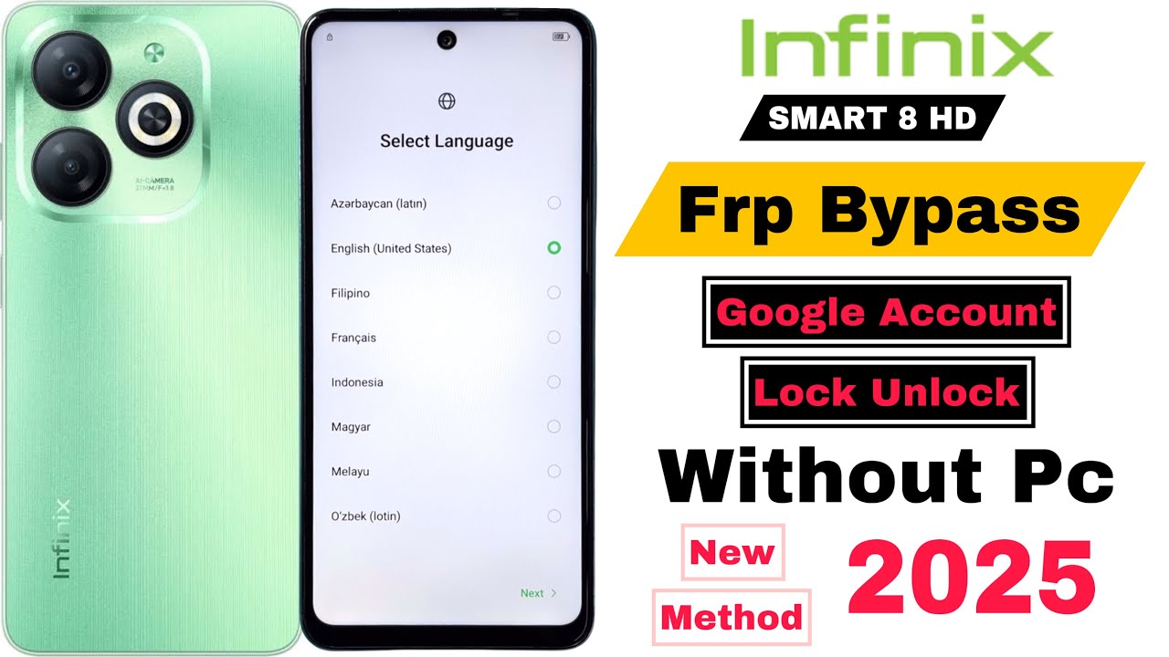 Infinix SMART 8 HD Frp Bypass | Without Pc | Google Account Lock Unlock ...