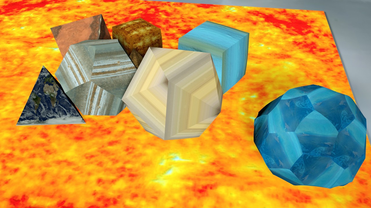 Cubic & Shapes planets bouncing on Sun sheet of paper - YouTube