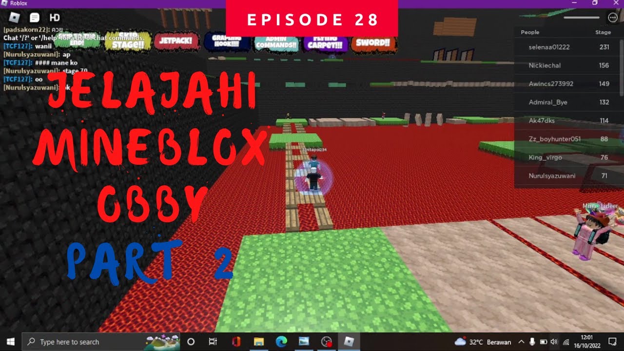 PART 2 GAME MINEBLOX OBBY (ROBLOX) - YouTube