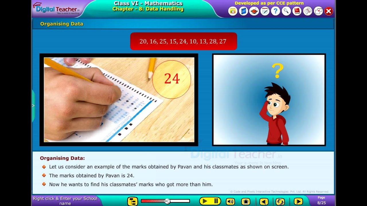 Organising Data, Class 6 Maths | Digital Teacher - YouTube