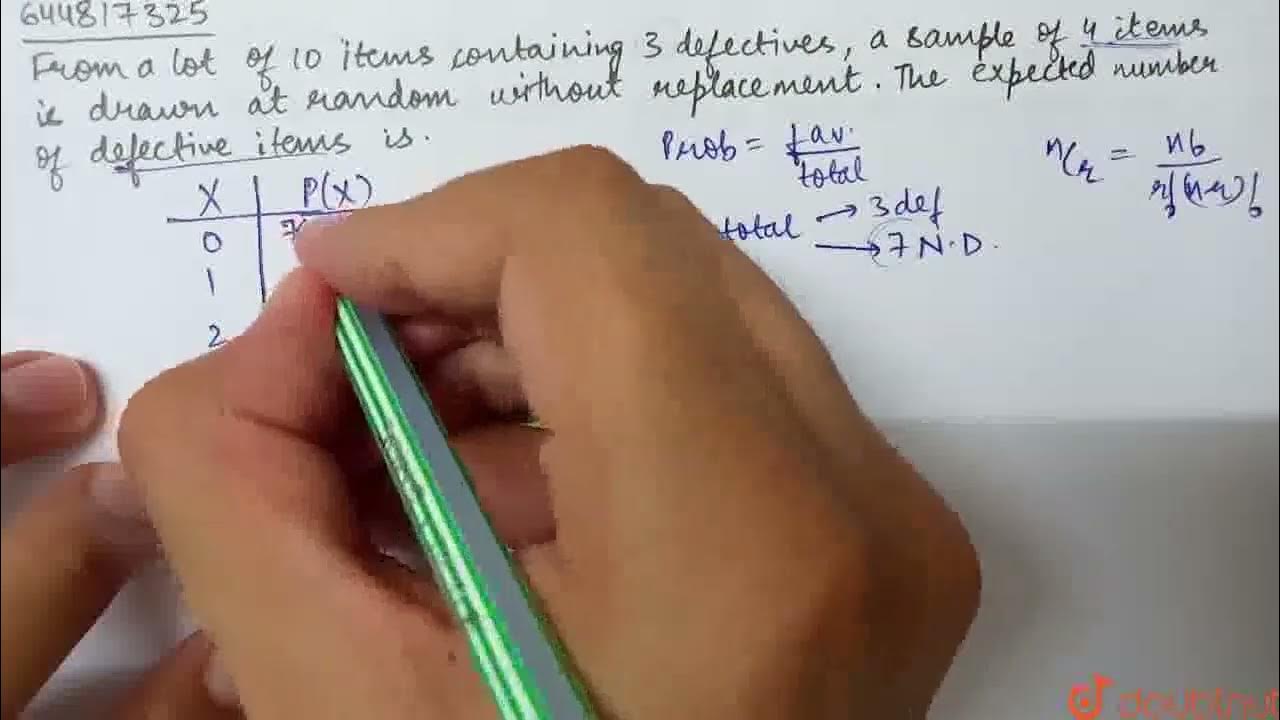 From a lot of 10 items containing 3 defectives, a sample of 4 items is ...