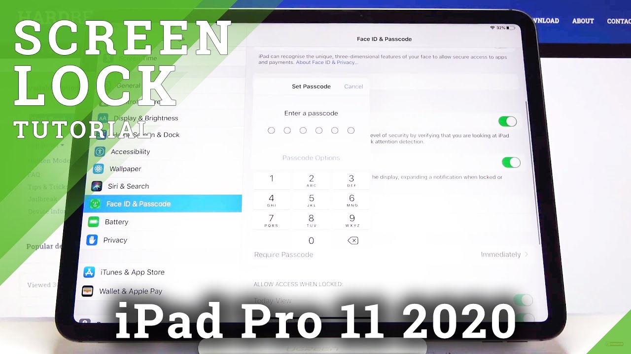 How to Change Lock Method in iPad Pro 11 2020 – Set Up Screen Lock ...