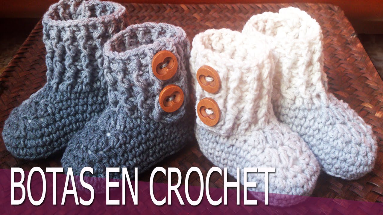 Botas tejidas en crochet - YouTube