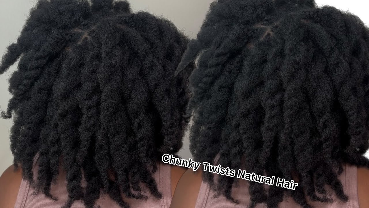 Chunky Two strands Twists on Type 4c Hair - YouTube