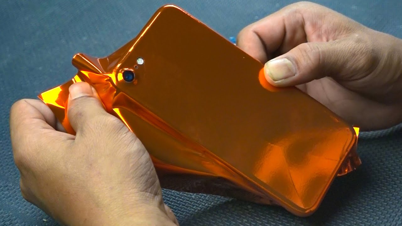 DIY iPhone convert to iPhone gold | wrapping paper phone - YouTube