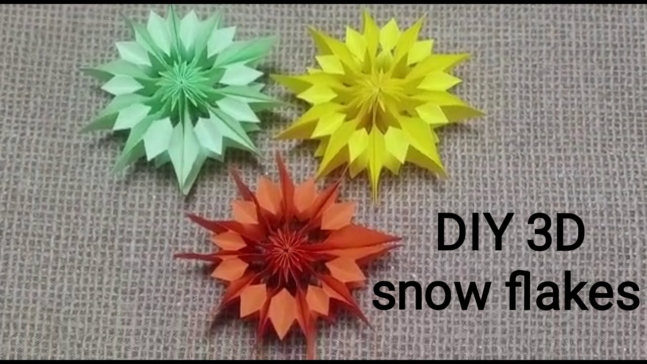 DIY 3D paper snow flakes |easy paper 3d snow flakes - YouTube