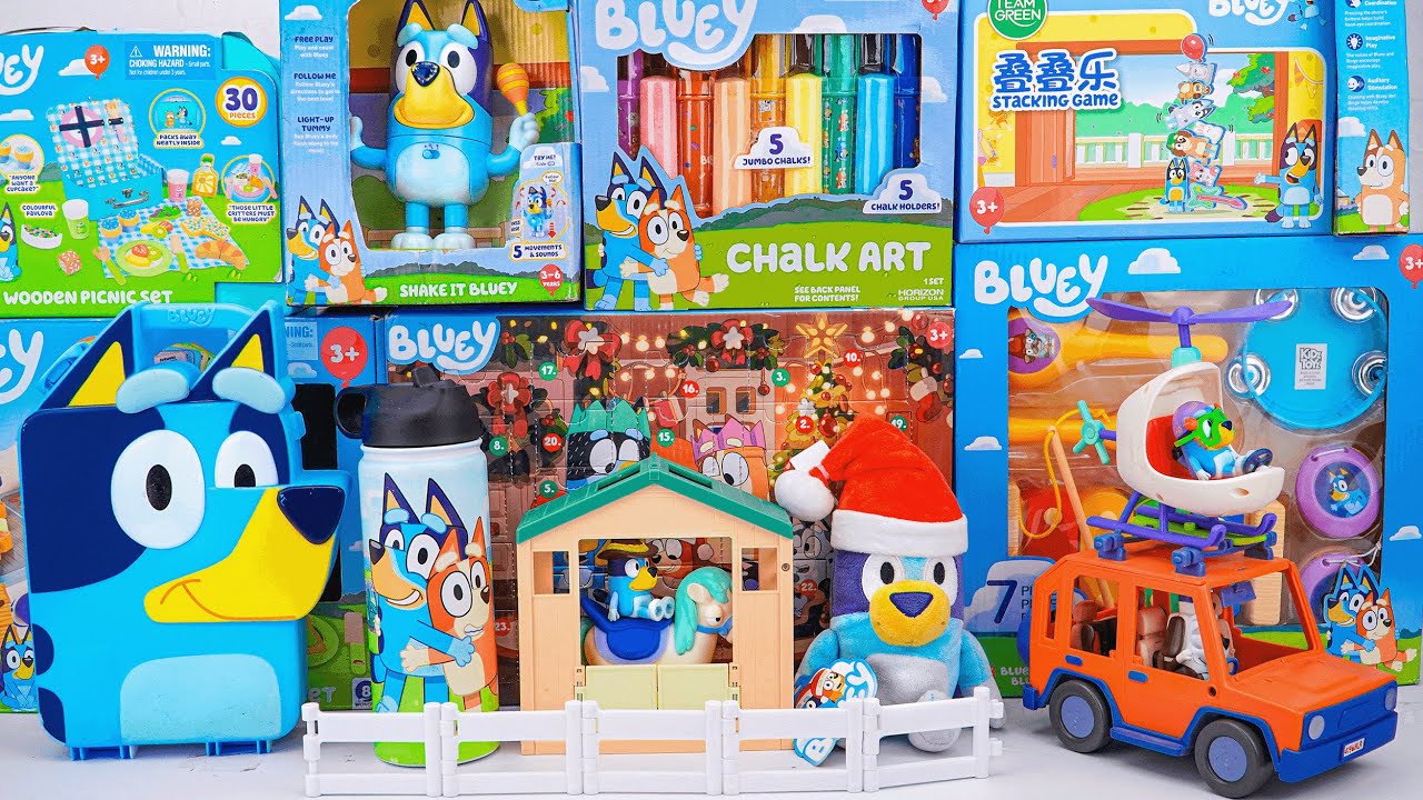 Unboxing and Review of Bluey Toys Collection | Bluey's Deluxe Play and ...
