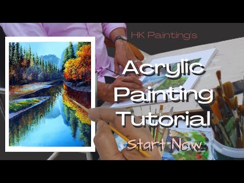 How to Painting acrylic easy and simple, Painting tutorial @HK Painting ...