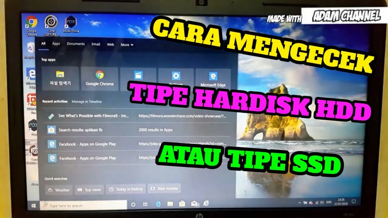 Cara Cek Tipe Hardisk HDD atau SSD di Windows 10 - YouTube