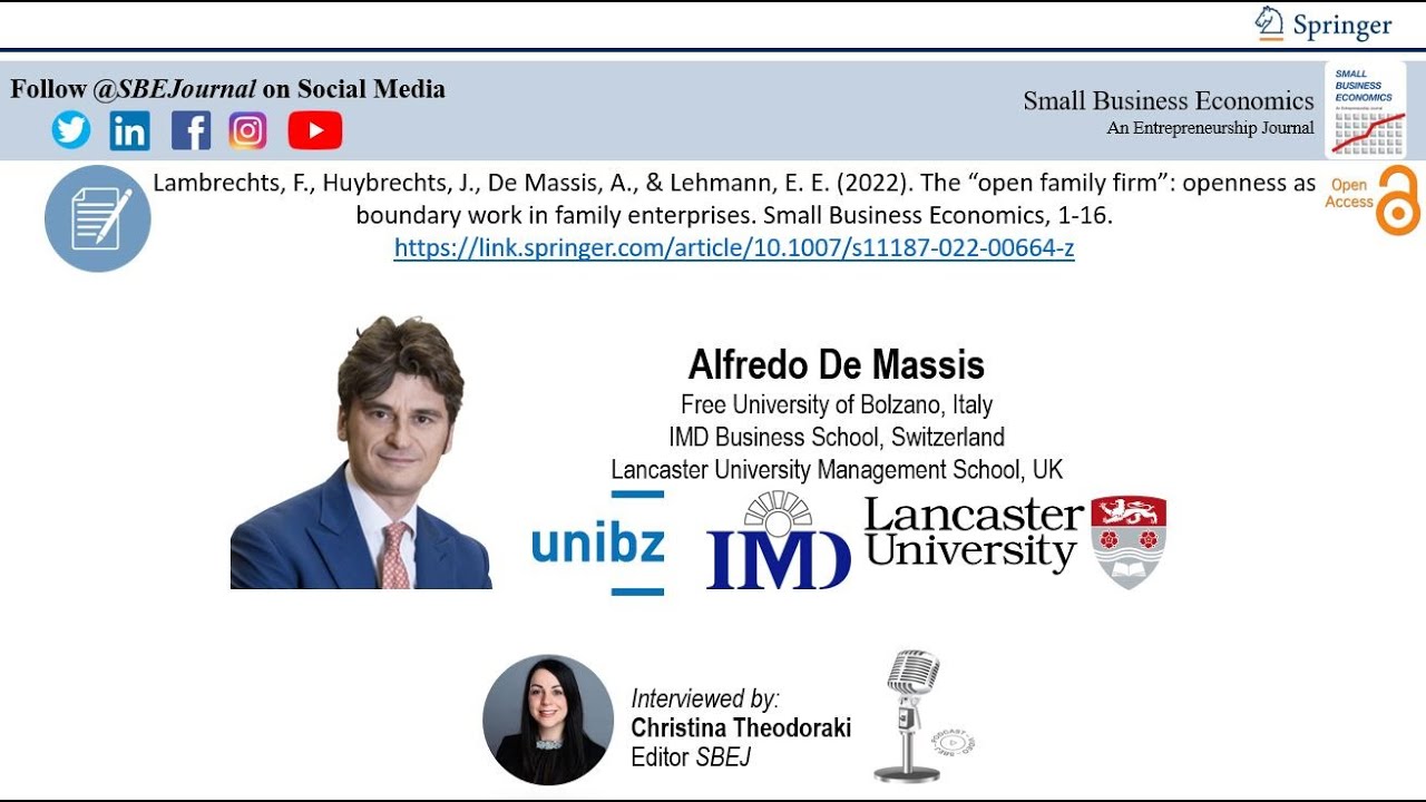 Alfredo De Massis reflects on Family Business Research: Past, Present ...