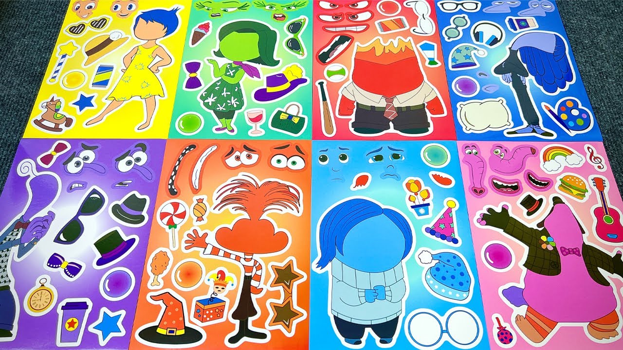 INSIDE OUT 2 DIY Silly Face Stickers with Anger, Joy, Anxiety, Envy ...
