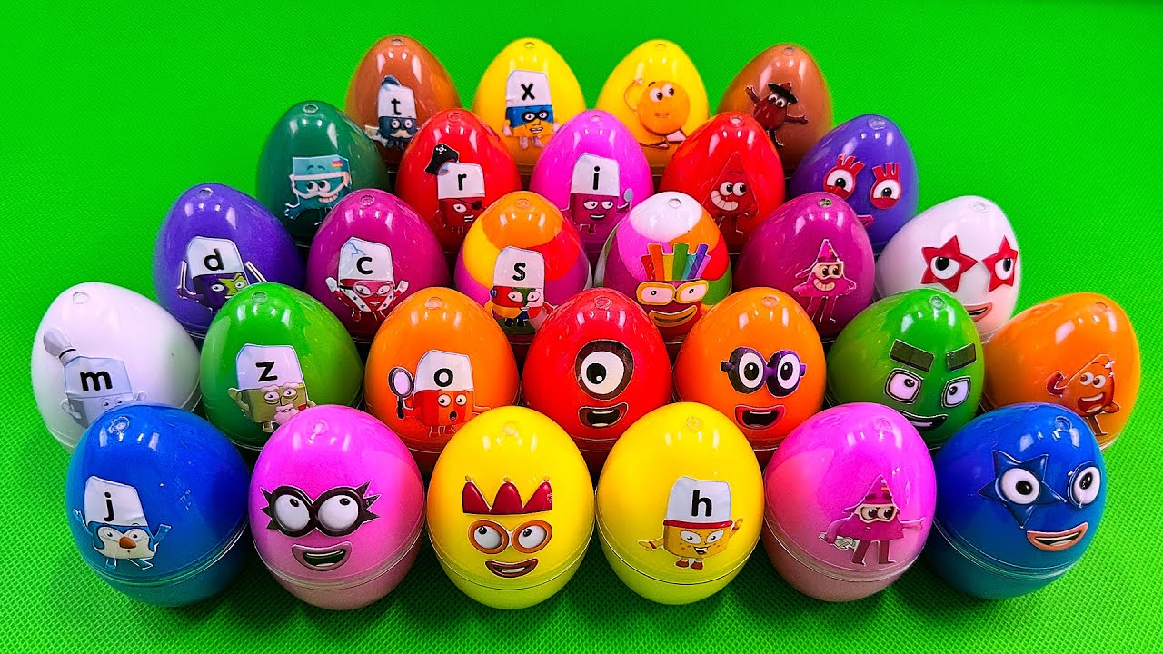 Rainbow Eggs SLIME: Digging Numberblocks Dinosaur Eggs with CLAY ...