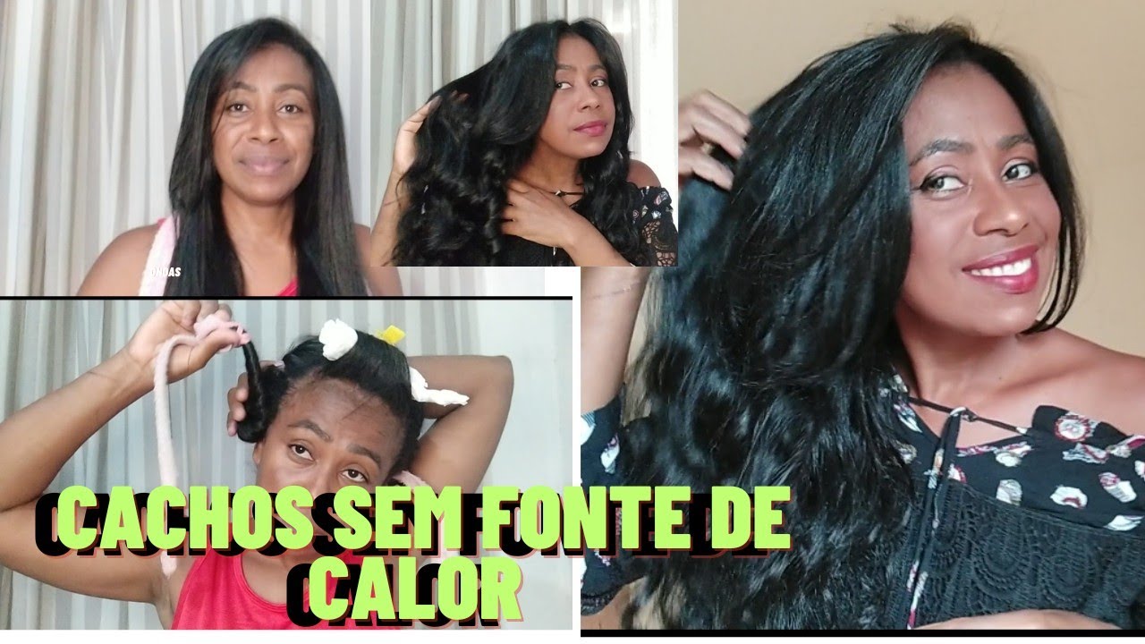como fazer ondas e cachos nos cabelos sem fonte de calor. - YouTube