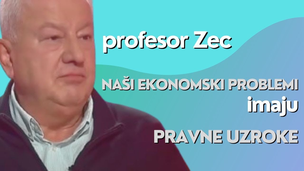 Naši ekonomski problemi imaju pravne uzroke - profesor Zec - YouTube