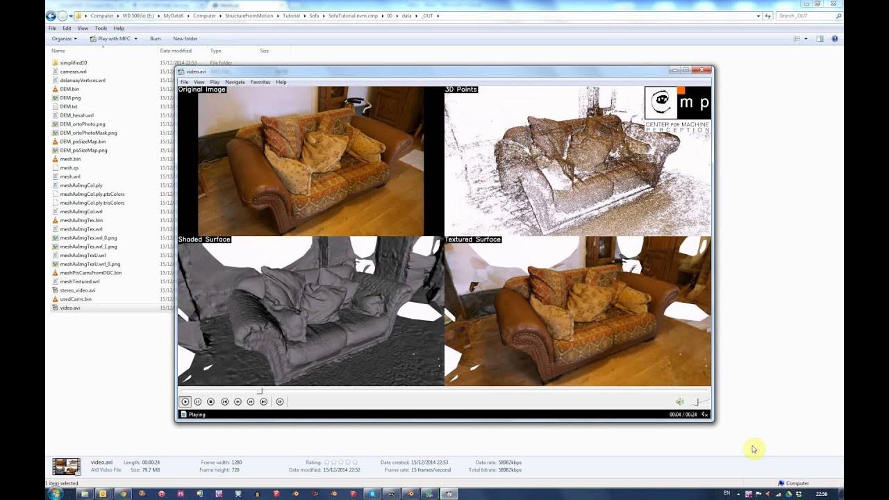 Structure From Motion Workflow - VisualSFM, CMPMVS, Meshlab, Blender - YouTube
