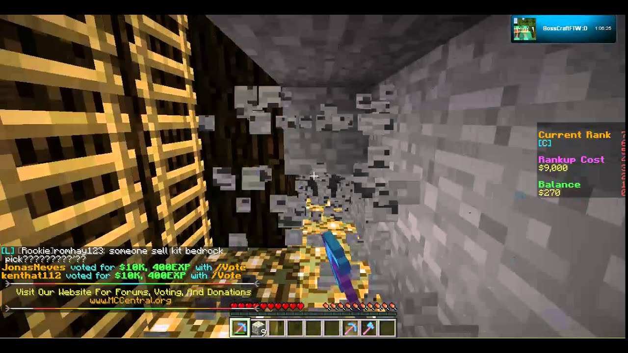 Minecraft Prison "mc central" ep.2 Ranking up - YouTube