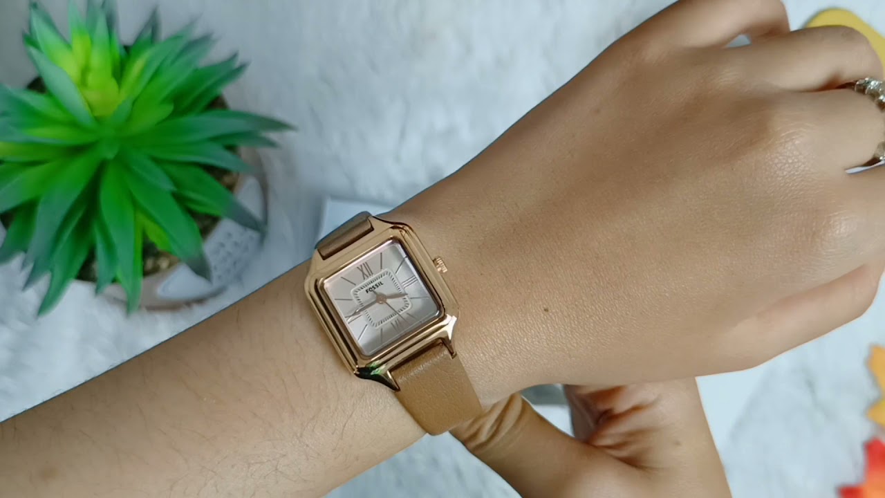 Fossil Raquel Rose Gold Dial Brown Leather - YouTube