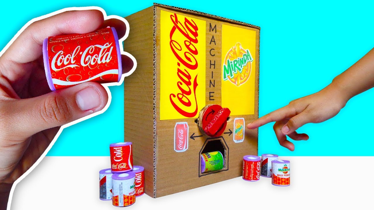 Cardboard Mini Soda Vending Machine | Cool DIY Craft - YouTube