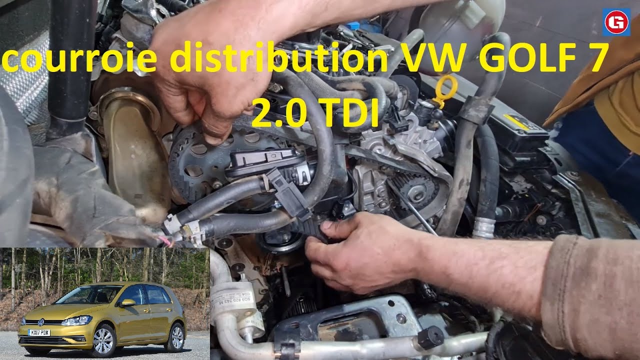 Remplacement du kit courroie de distribution Volkswagen GOLF mk 7.5 2.0 ...