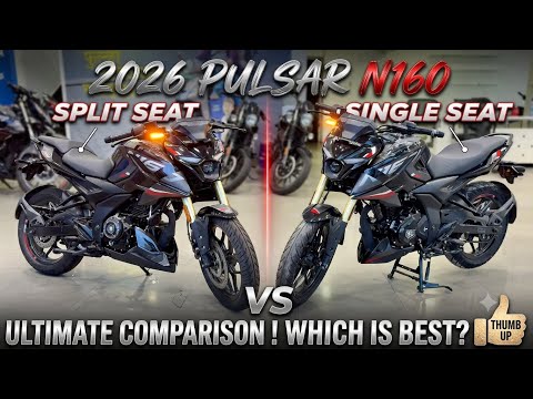 Updated✅ 2026 Bajaj Pulsar N160 Single Seat 🆚 Split Seat Comparison Video, Features, Mileage & Price