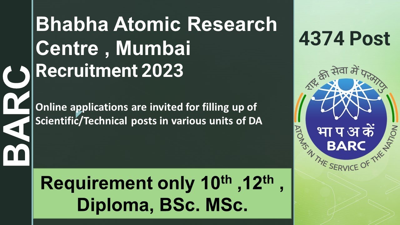 BARC Recruitment 2023| BARC New Vacancy 2023 Syllabus, Age, Exam ...